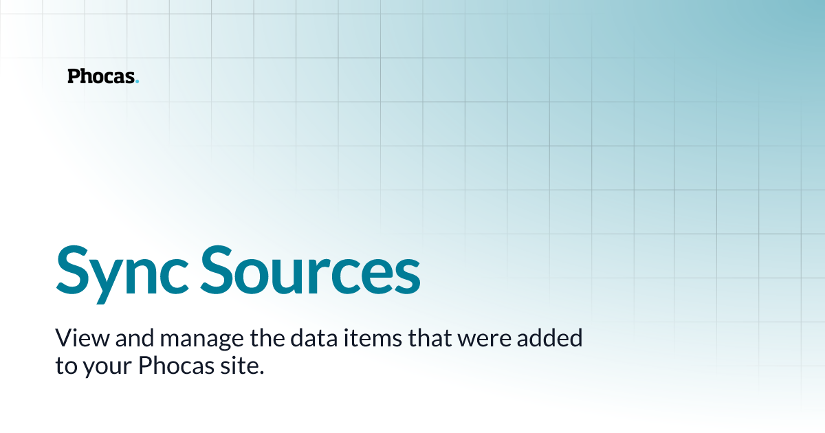 Sync Sources | Administration | User documentation