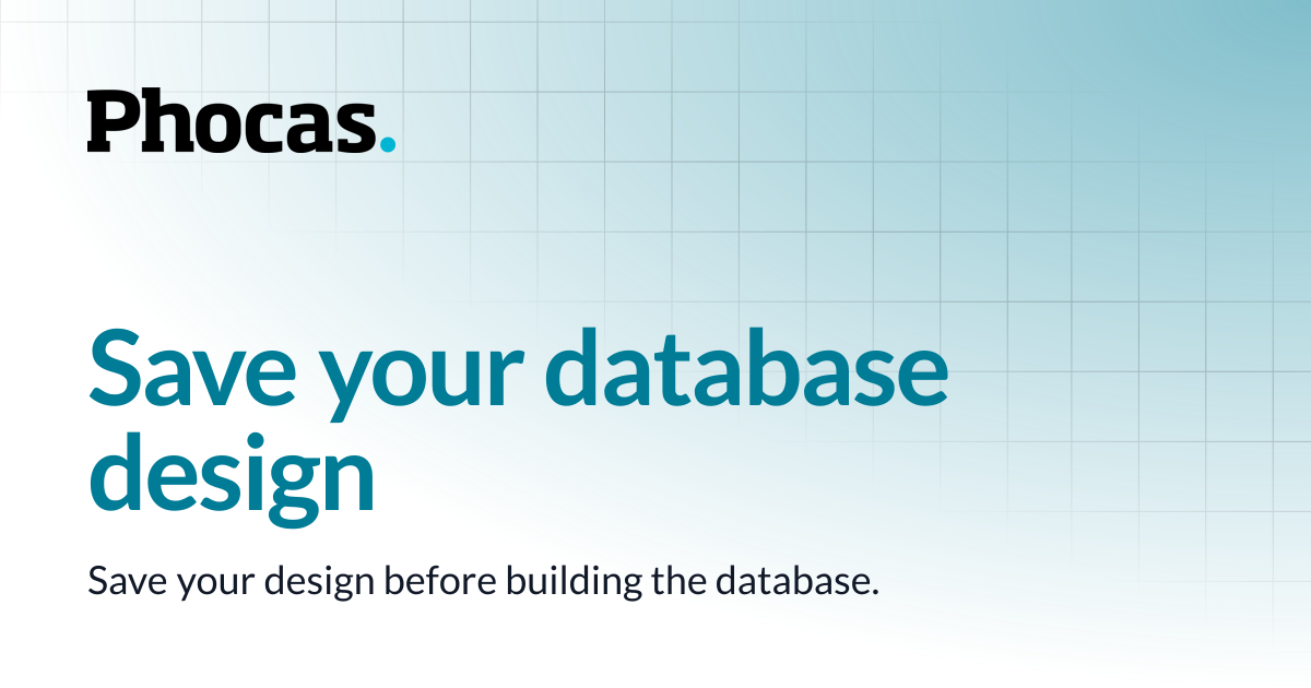 Save your database design | Administration | User documentation