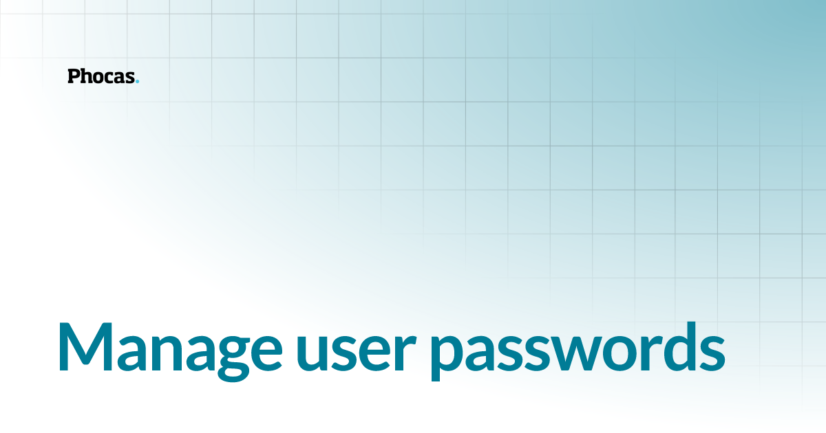 Manage user passwords | User documentation