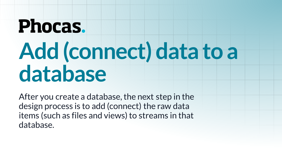 Add (connect) data to a database | Administration | User documentation