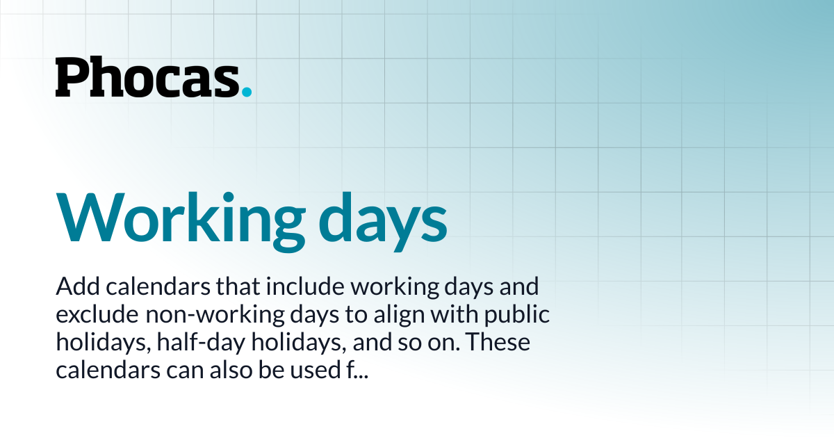 Working days | Administration | User documentation