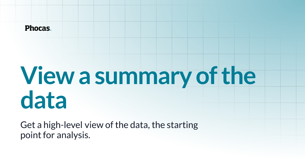 View a summary of the data | User documentation