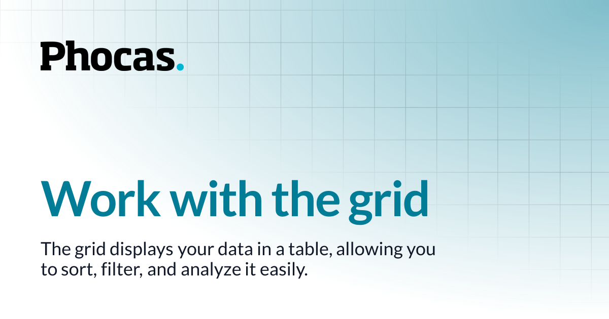 Work with the grid | Analytics and Flex Modes | User documentation