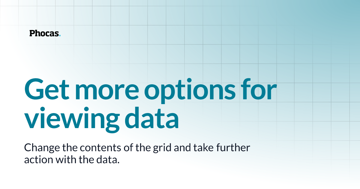Get more options for viewing data | User documentation