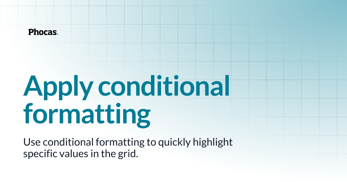 Apply conditional formatting | User documentation