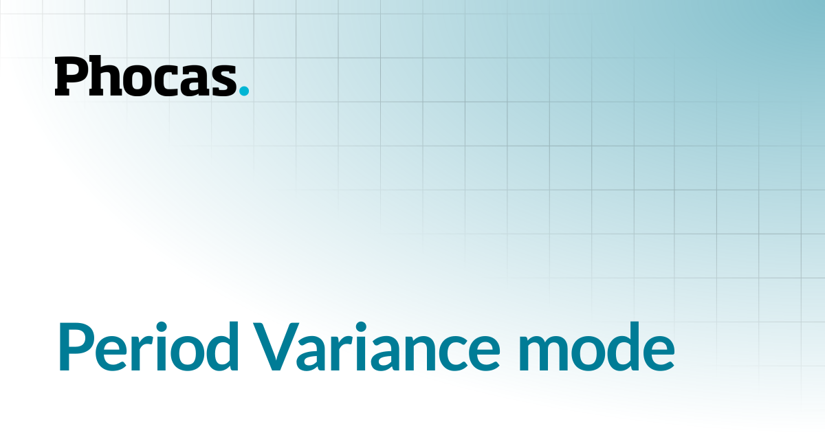 Period Variance mode | Analytics | User documentation