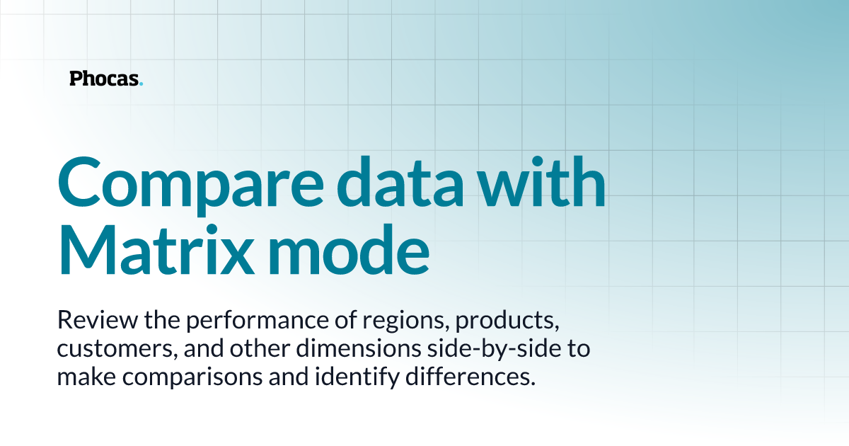 Compare data with Matrix mode | User documentation
