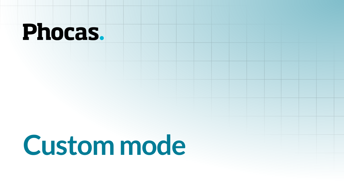 Custom mode | Analytics | User documentation