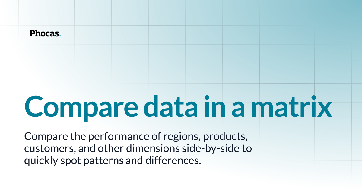 Compare data in a matrix | User documentation