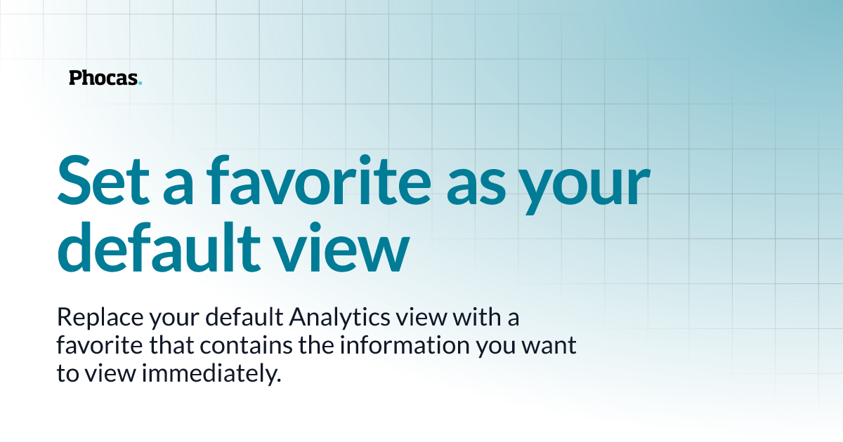 Set a favorite as your default view | User documentation