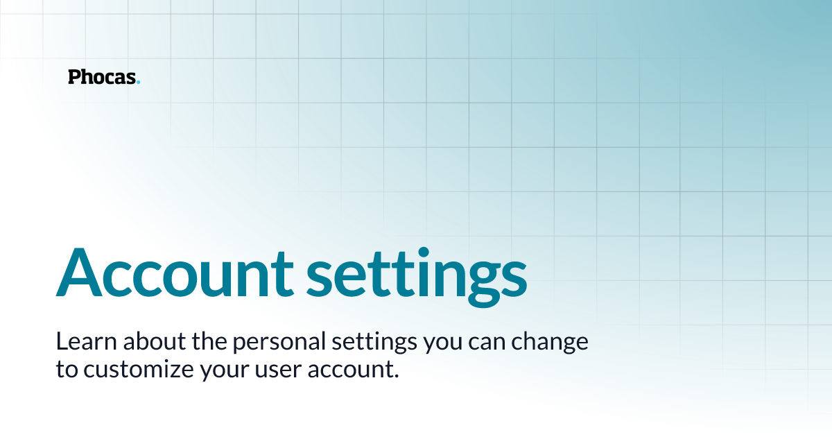 Account settings | Basics | User documentation
