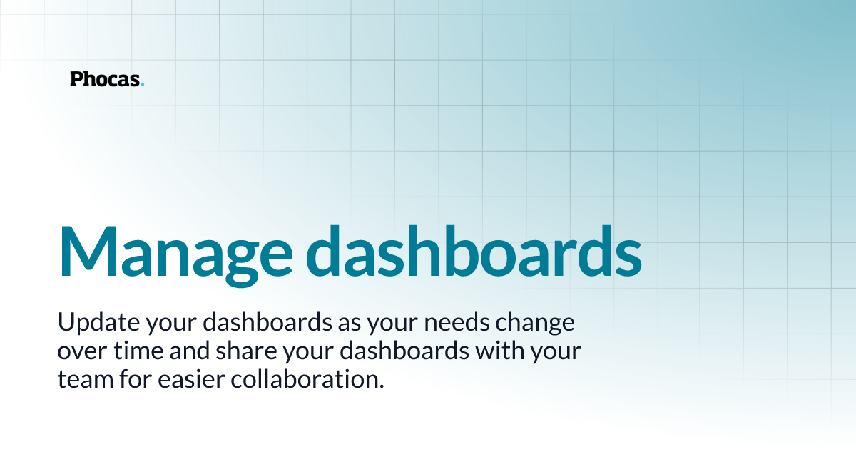 Manage dashboards | User documentation
