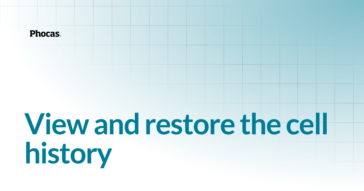 View and restore the cell history | User documentation