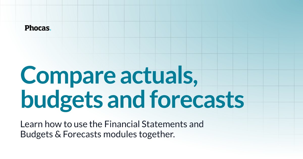 Compare actuals, budgets and forecasts | User documentation
