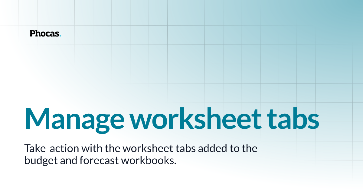 Manage worksheet tabs | User documentation