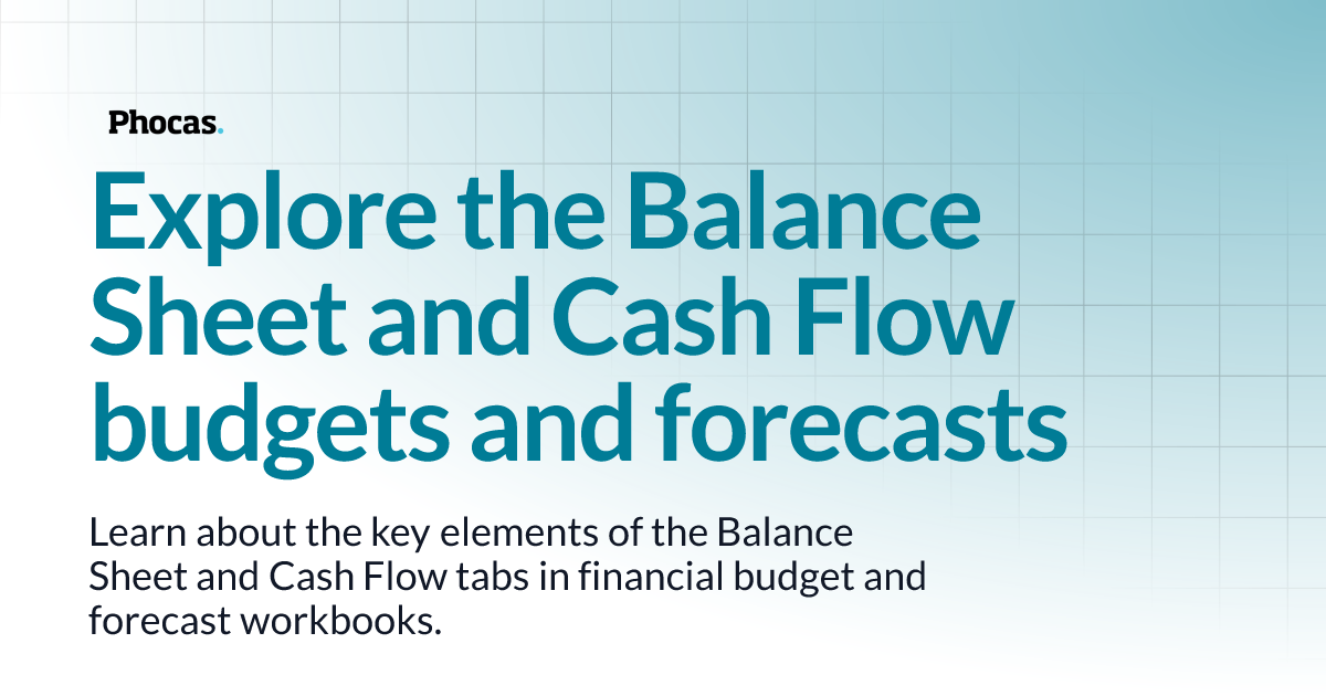 Explore the Balance Sheet and Cash Flow budgets and forecasts | User documentation