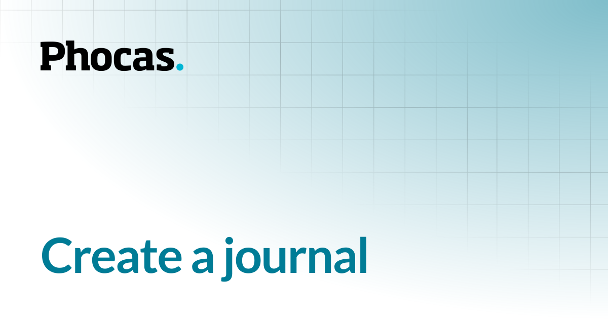 Create a journal | Financial Statements | User documentation