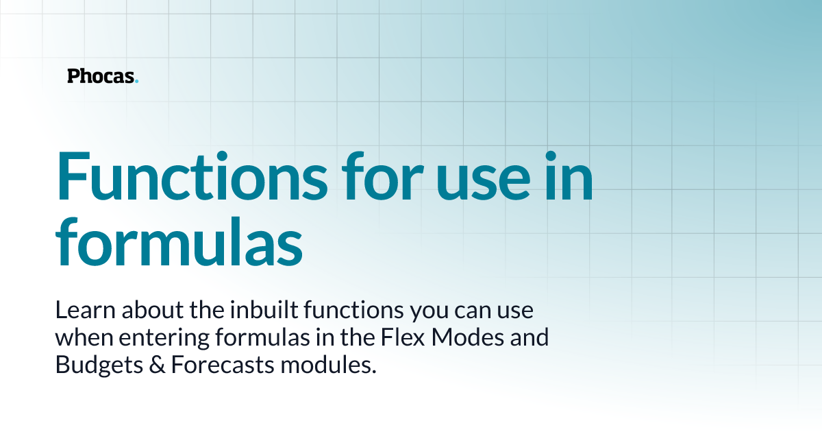 Functions for use in formulas | User documentation
