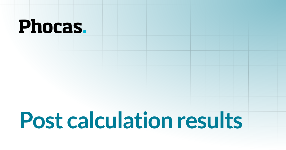 Post calculation results | User documentation
