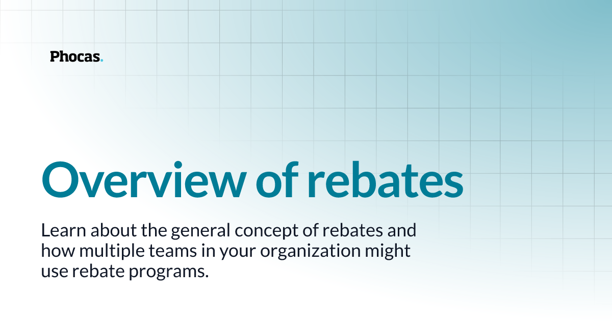Overview of rebates | User documentation